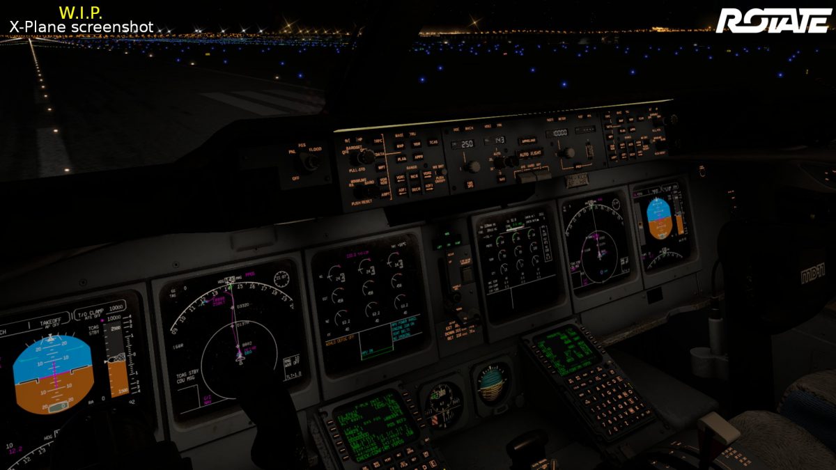 » Night views of the Rotate MD-11 cockpit
